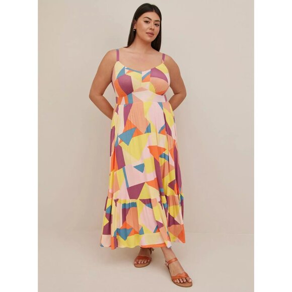 torrid | Dresses | Torrid Maxi Super Soft Tiered Dress Geometric ...